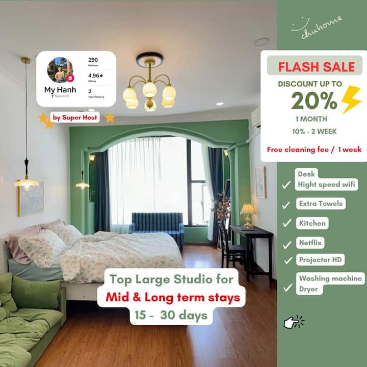 Large Studio 1br,comfort¢ral,3min To Btmarket - Vietnam