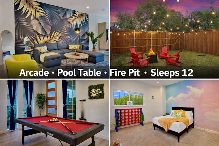 [Highly Rated] Dt Luxe • Arcade • Gym • Sleeps 12 - 댈러스