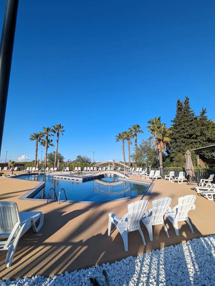 Mobil Home - B038 Camping La Marine 4 éToiles - La Grande-Motte