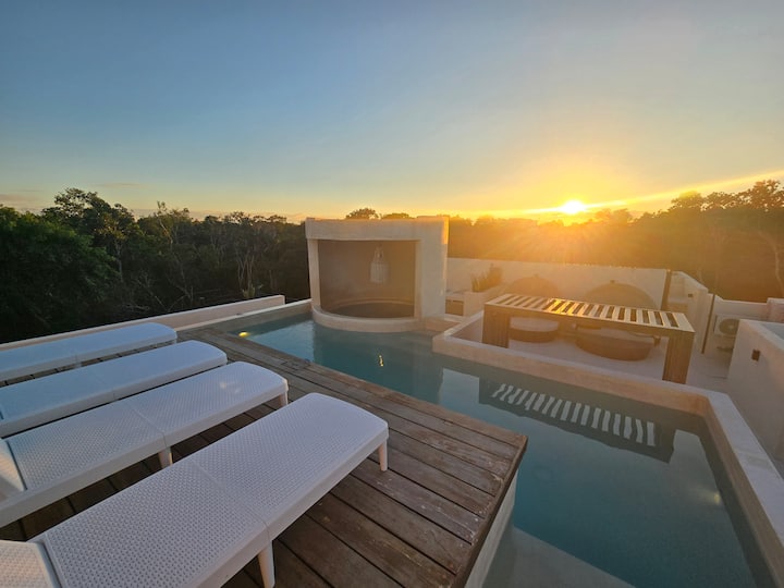2br Penthouse Private Pool+starlink Wifi+views - Tulum
