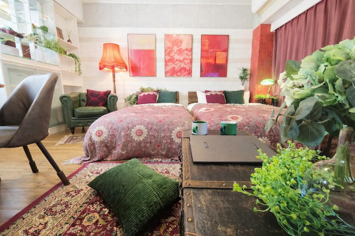 【Newop】高松駅徒歩5分/好立地/アートなお部屋/直島/美しいベイエリア散策/最大4名 - 香川県