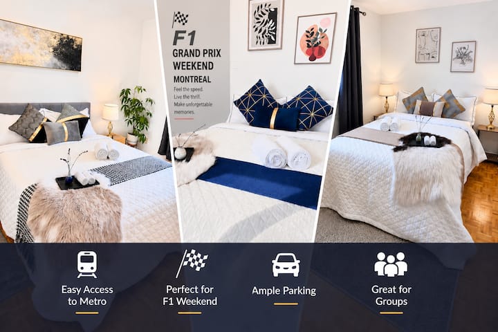 Stylish F1 Stay Near Mtl | 3br/2ba + Ample Parking - Montreal