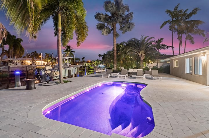 Luxurious Waterfront Heated Pool 75ft Boat Dock - Pompano Beach, FL