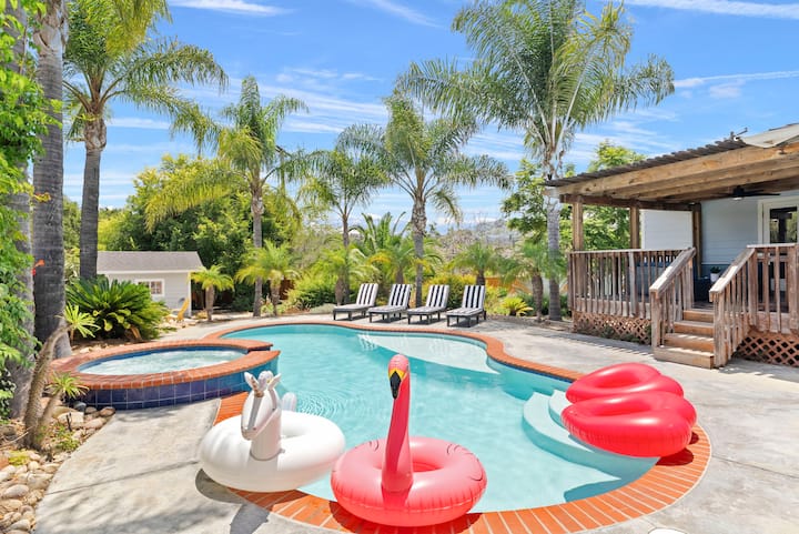 Chicblue-heatedpool•gameroom•firepit•10minstodt - Allied Gardens - San Diego