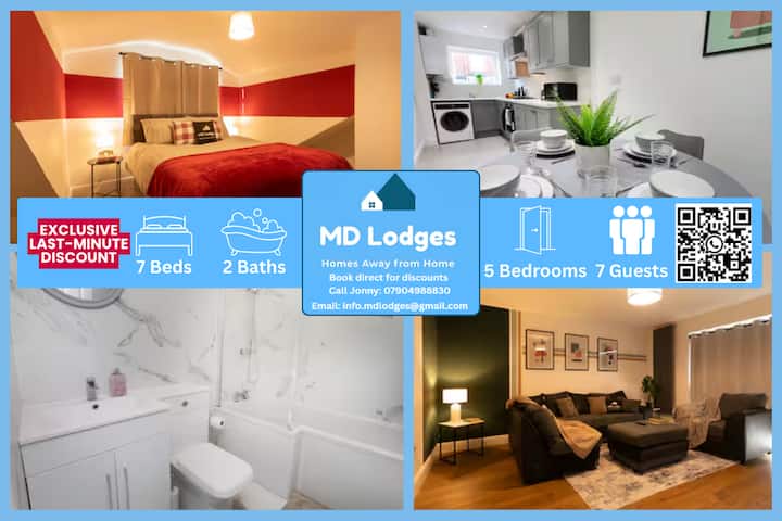 Stylish 5-br | Sleeps 7 | Business Stays | Wi-fi - Leicester