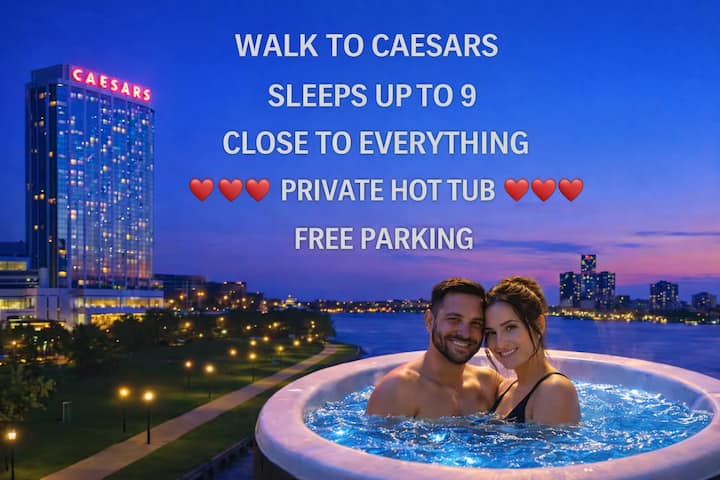 Hot Tub • Walk To Caesars • Sleeps 9 • Freeparking - Détroit, MI
