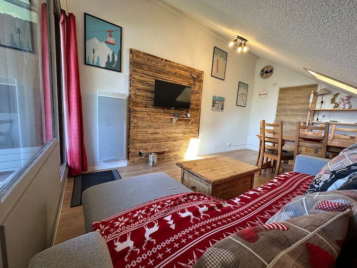 Appt Cosy Rénové 50m2 Vue Montagne Pied Des Pistes - Saint-François-Longchamp