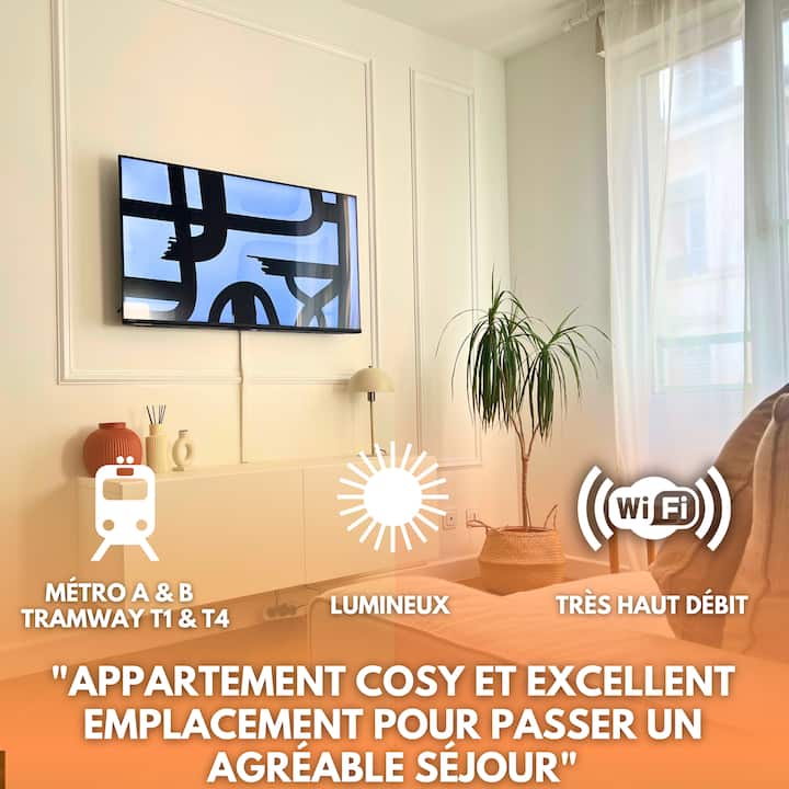 Le Cosy Design Confortable - À Deux Pas Du Métro - Villeurbanne