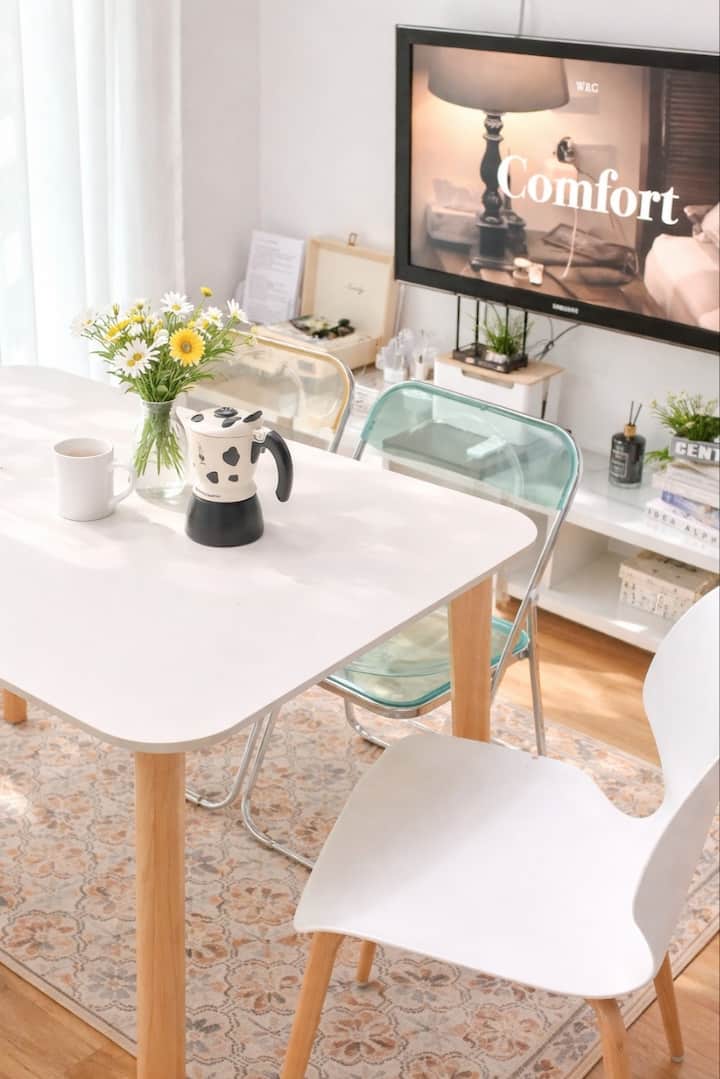 [할인]최대7인/울산중심(삼산동)/감성숙소/핫플맛집/침대3/세탁가능/깨끗, 조용, 포근 - Nam-gu