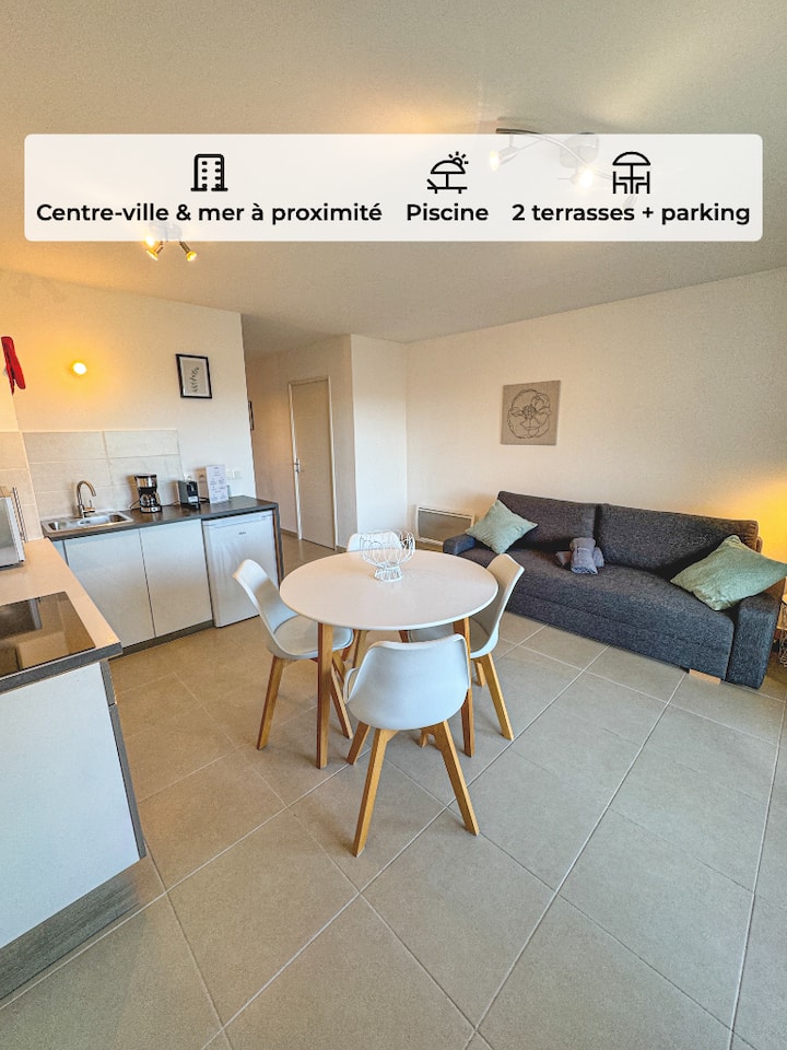 T2 Neuf Classé 3 * : Piscine Parking 2 Terrasses - Saint-Clair