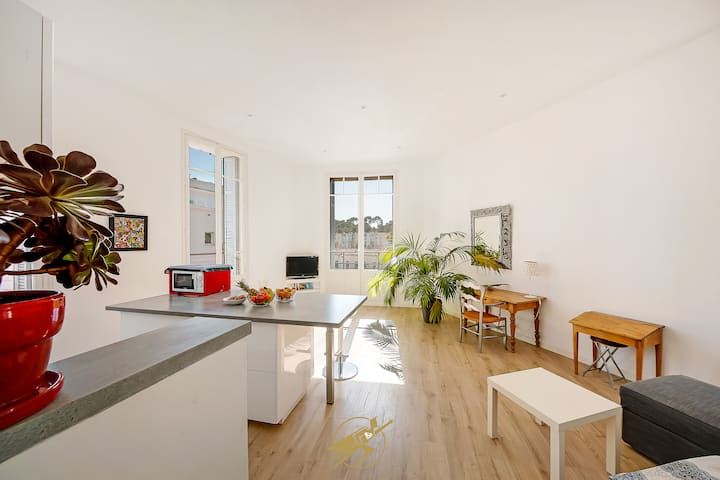 Grand T2 Confortable Face Gare - Commerces à Pied - Hyères