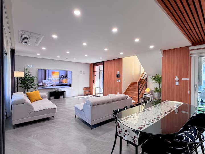 [40평복층단독]여유로운공간/바베큐·불멍/파주 헤이리/쾌적한숙소"채움하우스" - 탄현면