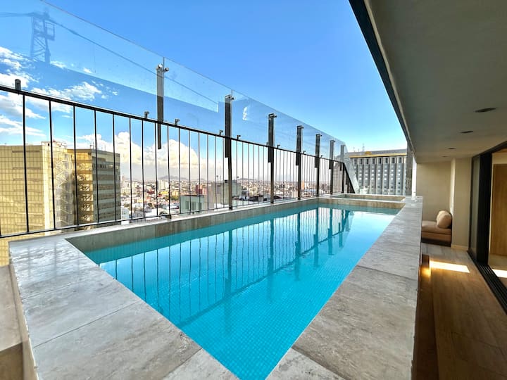 Elegant Loft 21 Floor With Ac And Cool City Views - Mexico City