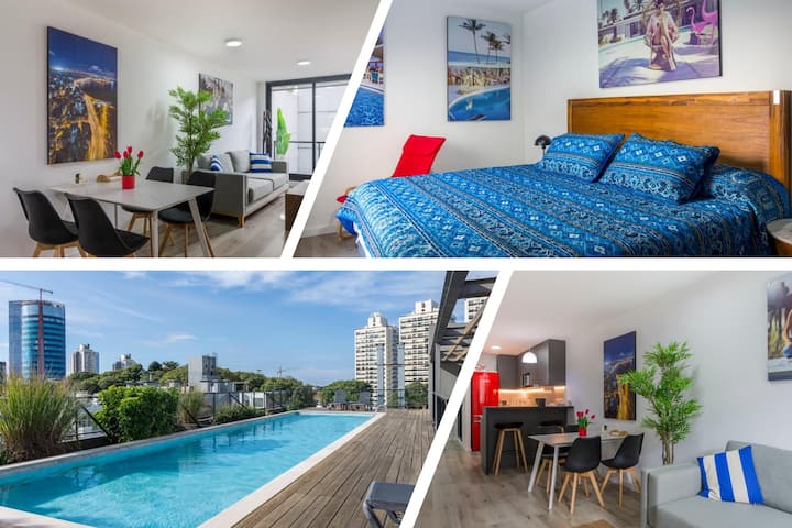 Pocitos Apartamento Brio W/2 King Beds, 3 Tvs, W/d - Montevideo