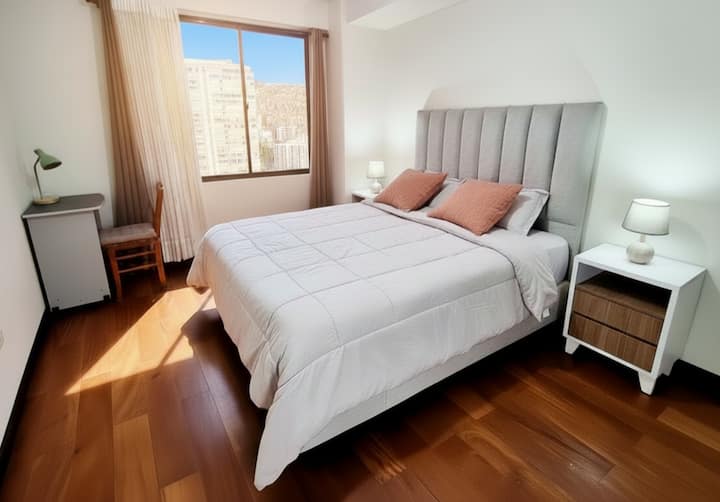 Vistas & Sol En Sopocachi | 2 Hab + Calefacción - Bolivia