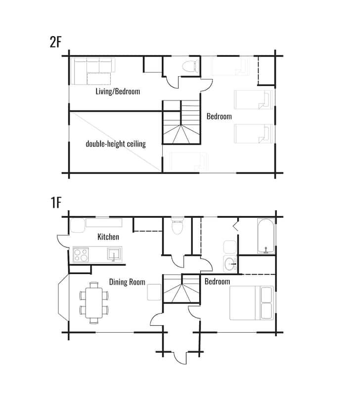 Cabane Privée, Poêle à Bois, Home Cinéma, Jeux - Sano
