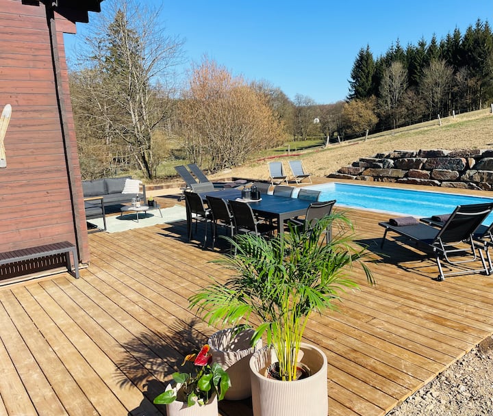 Le Fagnou, Chalet 8 P. Piscine à 2 Pas Du Circuit. - Stavelot
