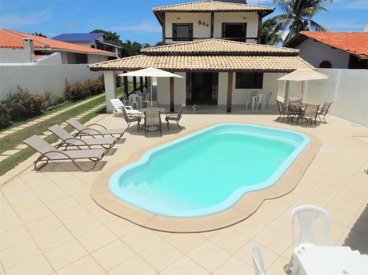 Espaçosa Casa Em Barra Do Jacuípe A 300m Da Praia - Camaçari