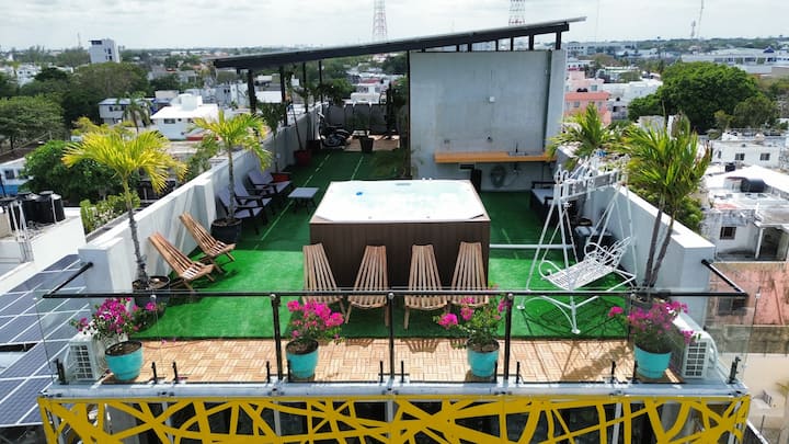 Estudio Acogedor Cerca De Todo, Rooftop Conjacuzzi - Cancún