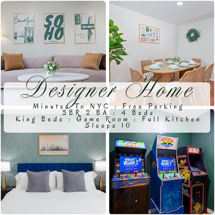 Chic&cozy Retreat Freeparking+arcade! Mins To Nyc! - ホーボーケン, NJ