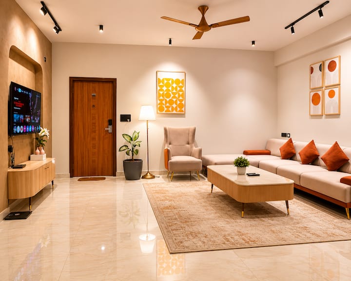 3bhk Service Apt Near Manipal Hospital Hebbal - Bengaluru