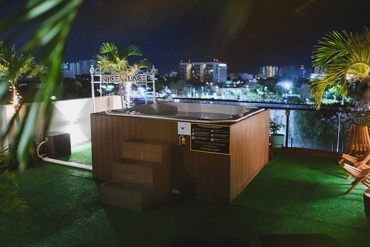 Estudio Romántico, Balcón, Bicis, Jacuzzi En Rooft - Cancún