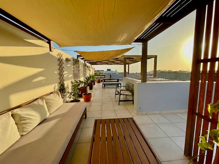 Centre - Grand Appartement 2 Chambres Avec Rooftop - Cabo Verde