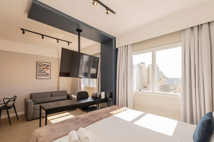 Std_2203- Stylish Flat With Ac, Wifi And Cable Tv - Barueri