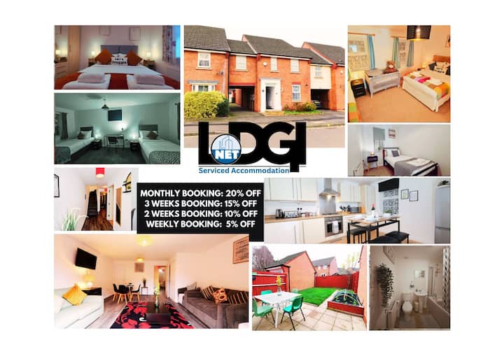 Roomy Spark Home With Parking, Garden, Wi-fi - 텔퍼드