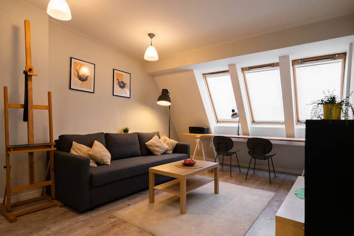Attic Apartment W/ Big Desk & Superfast Wi-fi - Wrocław