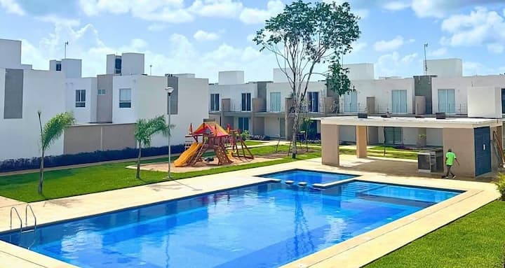 Casa Familiar, Alberca Y Seguridad A 17 Min Playa - Cozumel