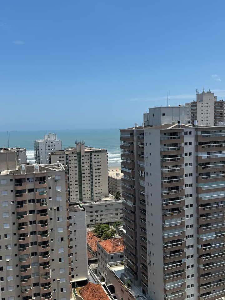 Apto Vista Mar Com Churrasqueira E Wi-fi - Praia Grande