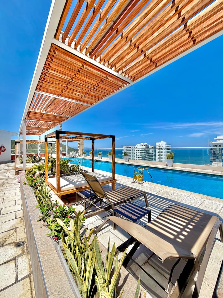Near A Beach And Pool, With A Sea View 414 Salguero - Santa Marta