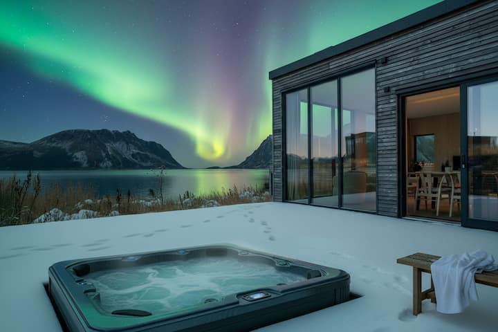 Hytte Sjøfront I Lofoten - Boblebad Og Badstue - Norway