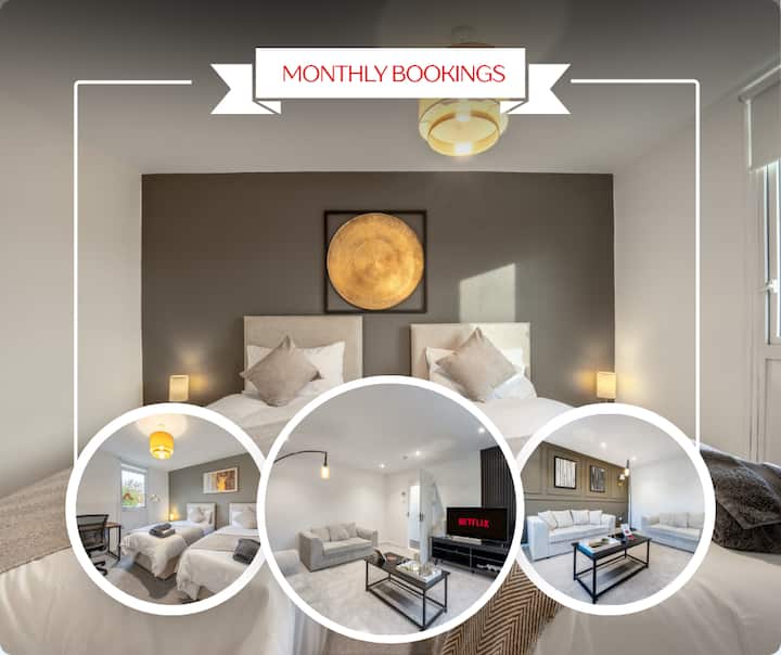 3bedhouse•monthlystays•sleeps5•garden•wifi•parking - Northampton