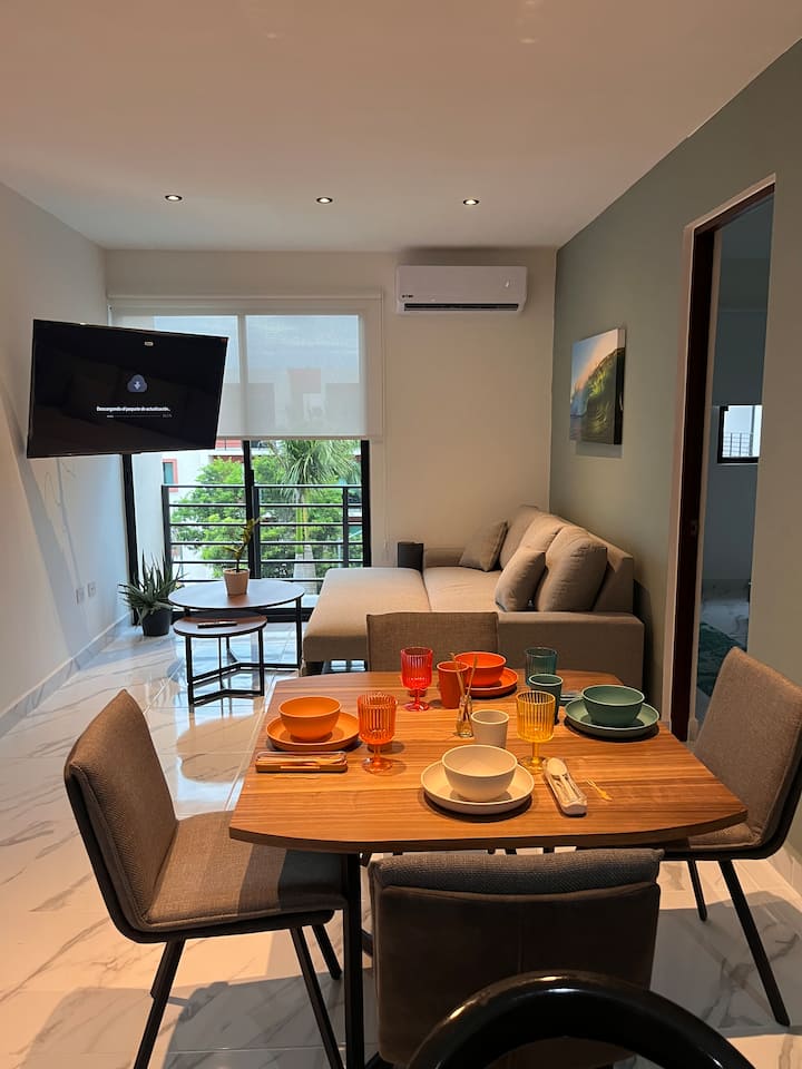New Smart & Cozy With View + Pool + Bbq Apt Cancun - Cancún