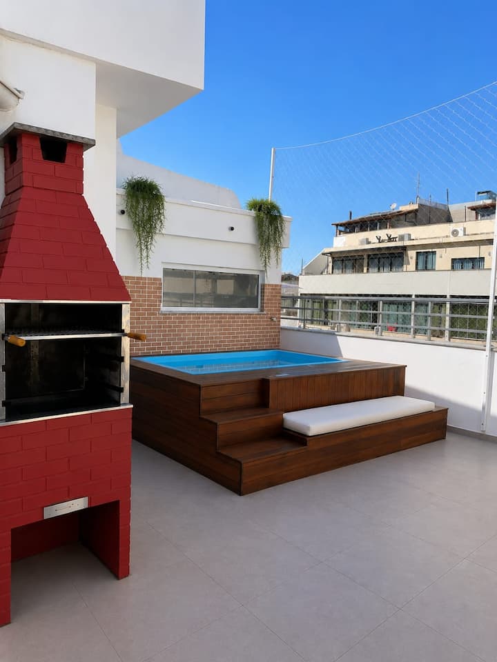 Cobertura 2 Minutos Da Praia Com Piscina E Sauna. - Rio de Janeiro