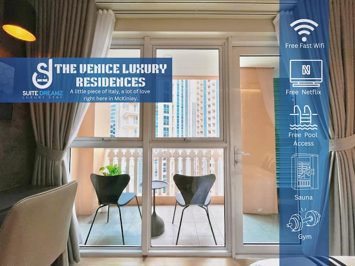 Prime 1br, Venice Mall, Balcony, Pool & 5g Wifi - Taguig