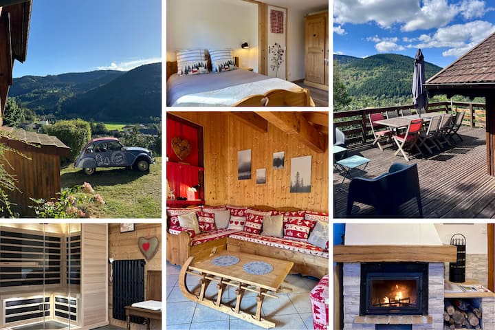 Chalet - Cheminée, Sauna, Terrasse Sud & Jolie Vue - Ventron