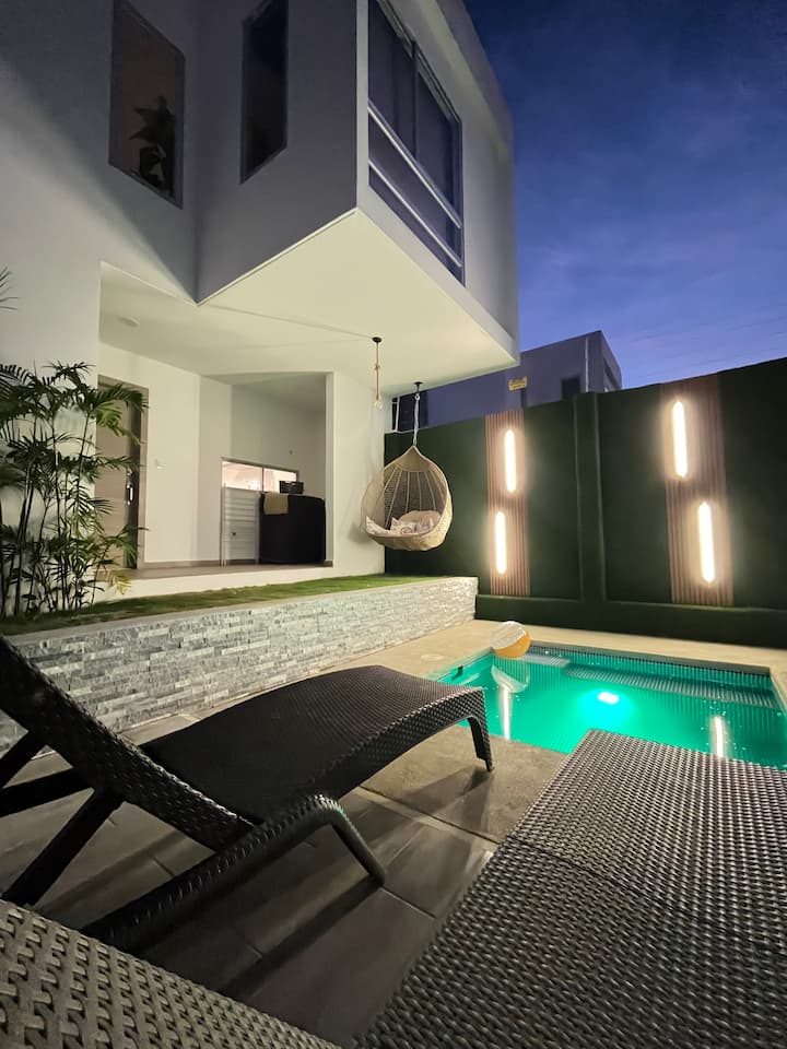 Japandi House; Private Pool; 5 Min San Mateo - Manta