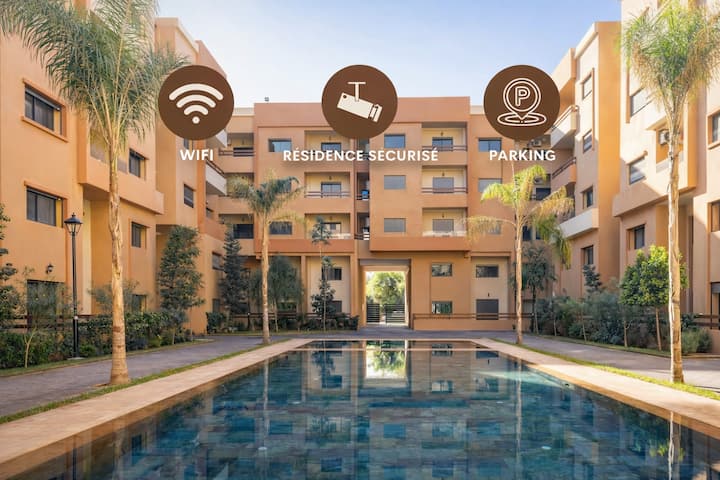 2ch Piscine Parking | 10min Aéroport - Marrakesh
