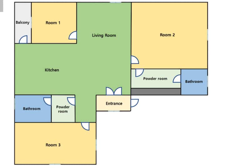 4 Min To Subway,bus Stop/gwangalli/2 Baths/new A/c - Busan