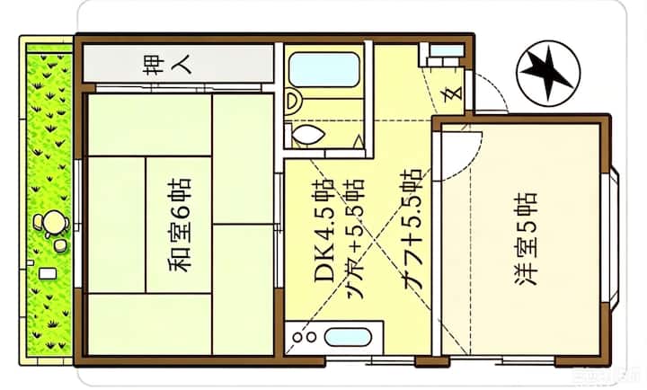 新宿駅まで電車4分/東中野駅徒歩6分/大久保駅徒歩10分/テラス付2dk/5名様宿泊可 - Harajuku
