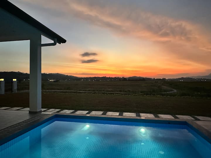 Private Pool | 3br Villa | Sunset & Paddy View - Langkawi