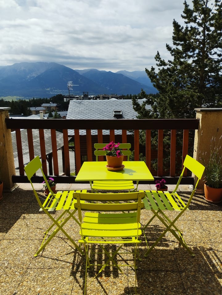 Pyrénées 2000 : Studio Douillet Avec Vue +Terrasse - Estavar