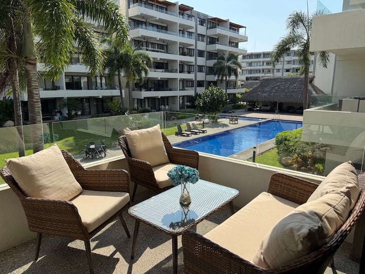Cozy Apartment Near The Beach | 2br Pool View - Nuevo Vallarta