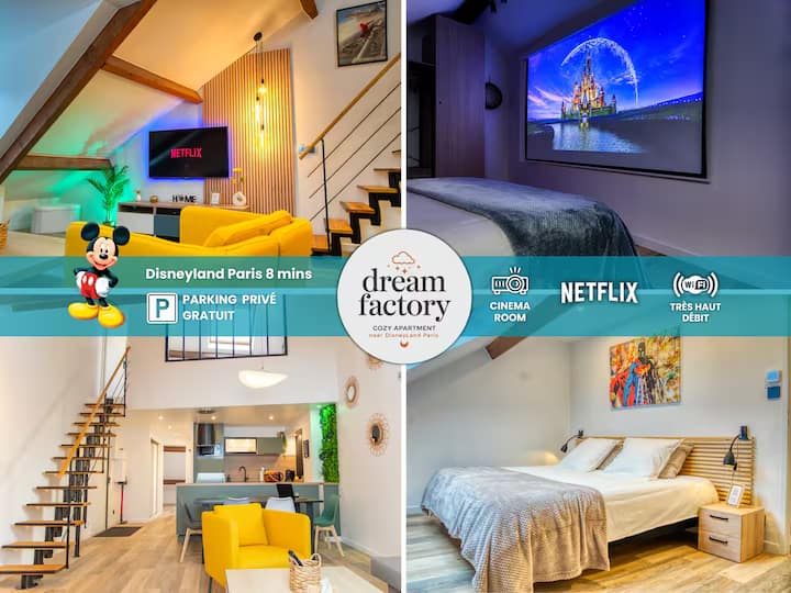 Dream Factory - Loft Cozy & Cinéma, Disney à 8 Min - Meaux