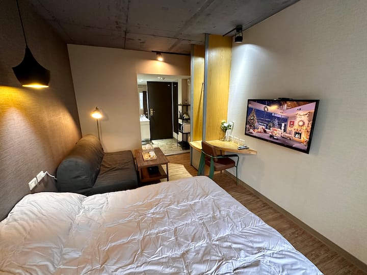 Comfy Studio Apartment In Da’an Taipei Vii 1-2ppl - 다안 구