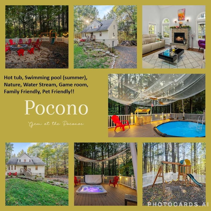 Pocono Near To Skii Park, Hot Tub, Fire Pit, Games - East Stroudsburg