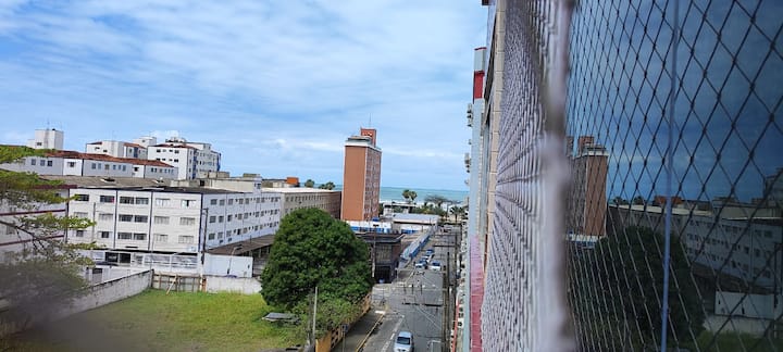 Apto Grande, 250 M Da Praia, C/vista Lat P/ O Mar. - Santos